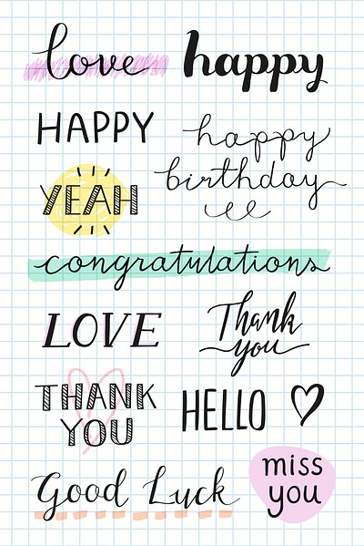 Greetings typography design vector collection | Premium Vector - rawpixel