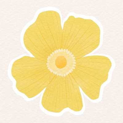 Yellow flower sticker transparent png | Premium PNG Sticker - rawpixel