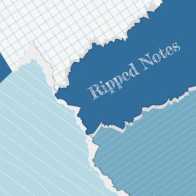 Blue ripped note collection vector | Premium Vector - rawpixel