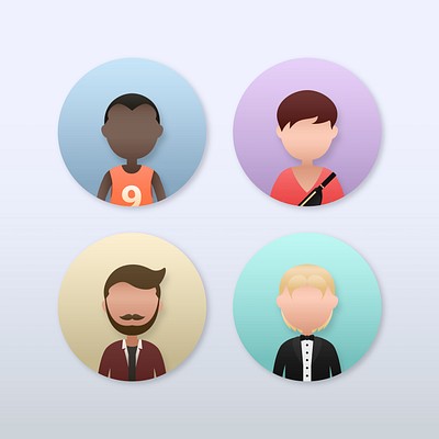 Set diverse men avatar character | Premium Vector - rawpixel