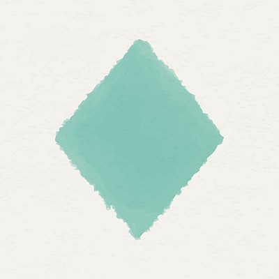 Green watercolor rhombus geometric shape | Premium PNG Sticker - rawpixel
