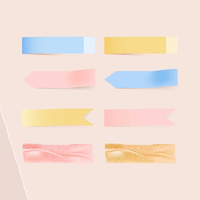 Colorful sticky banner collection social | Premium Vector - rawpixel