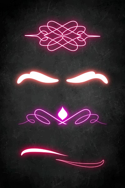 Vintage neon divider element collection | Premium PNG - rawpixel