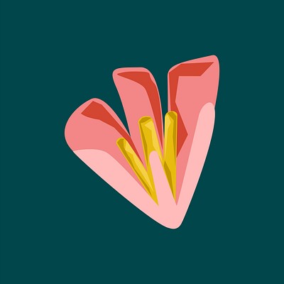 Pink flower yellow pollen element | Premium Vector - rawpixel