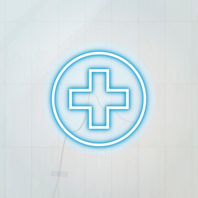 Blue cross neon sign transparent | Premium PNG Sticker - rawpixel