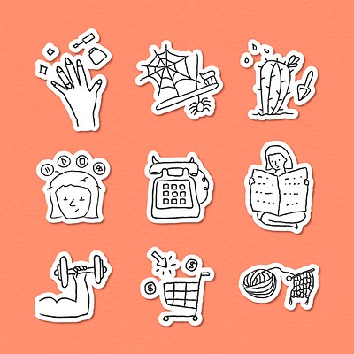 Activities home doodle style sticker | Premium Vector - rawpixel
