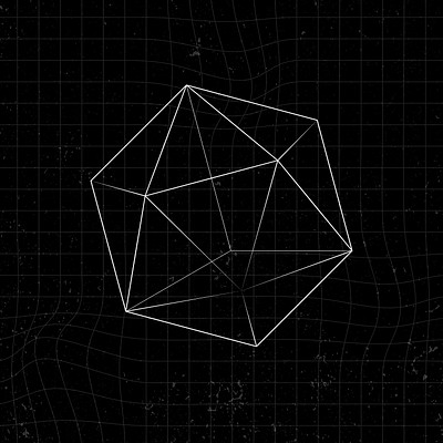Black 3D icosahedron design element | Premium PNG Sticker - rawpixel