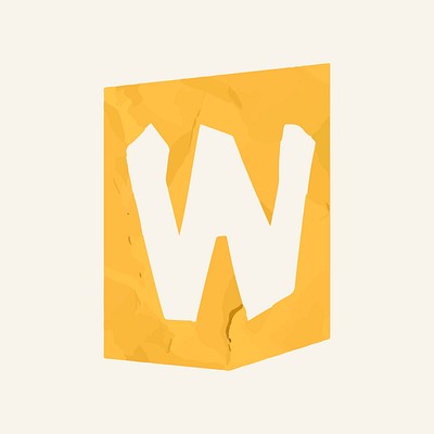 W letter paper cut alphabet | Premium Vector - rawpixel