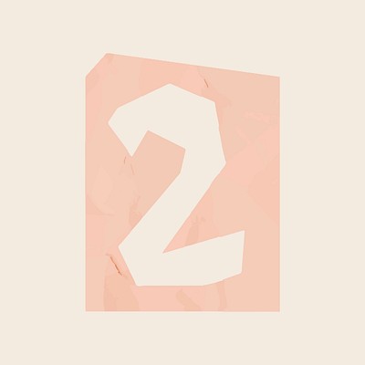 Number 2 font paper cut | Premium PSD - rawpixel