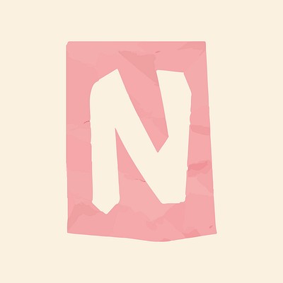 N letter paper cut alphabet | Premium PSD - rawpixel