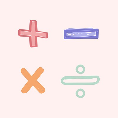 Math operator symbols png doodle | Premium PNG - rawpixel