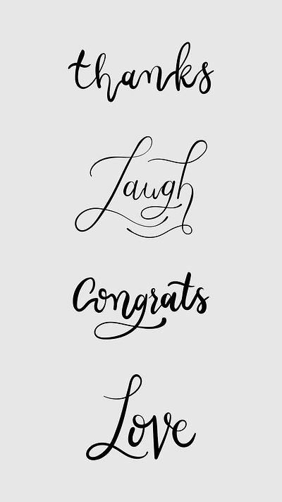 Vector cursive fun words typography | Premium Vector - rawpixel