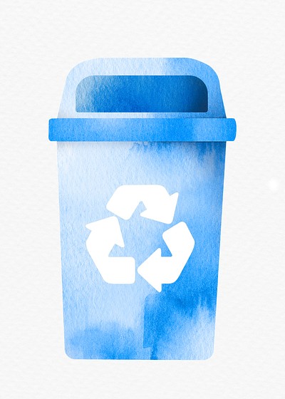 Bin recycling trash blue vector | Premium Vector - rawpixel