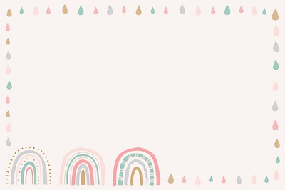 Pastel frame, cute doodle rainbow | Free Photo - rawpixel