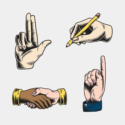 Cool hand gesture symbol set | Premium Vector - rawpixel