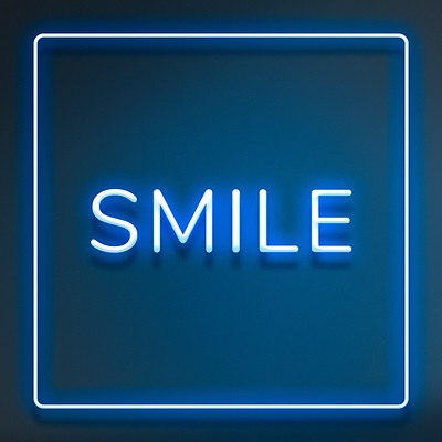 Blue smile neon sign frame | Free Photo - rawpixel