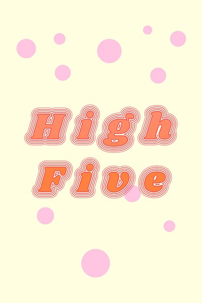 High five vector retro font | Free Vector - rawpixel