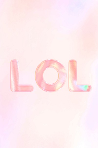 LOL text holographic word art | Free Photo - rawpixel