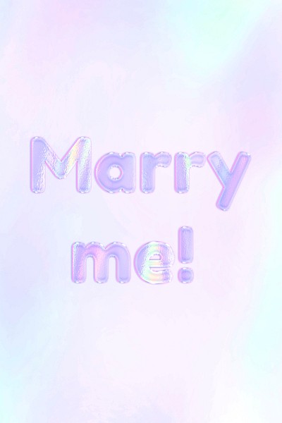 Holographic effect marry me! text | Free Photo - rawpixel