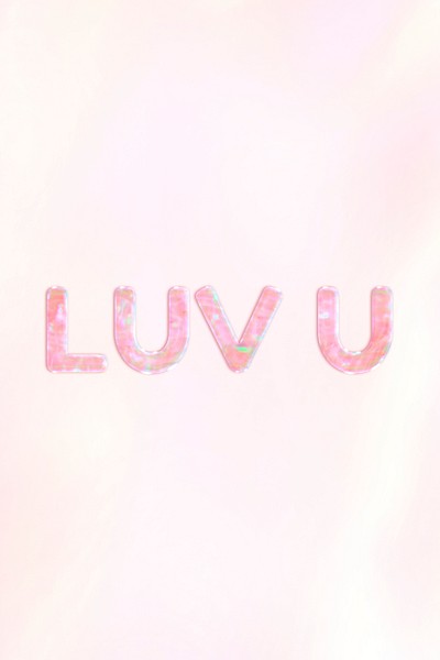 Holographic LUV U text pastel | Free Photo - rawpixel