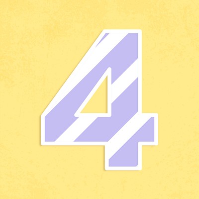 Number 4 font sticker graphic | Free PSD - rawpixel