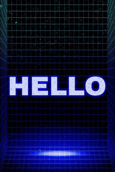 Futuristic vaporwave neon hello typography | Free Photo - rawpixel