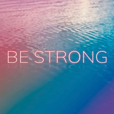 Be strong neon word typography | Free Photo - rawpixel