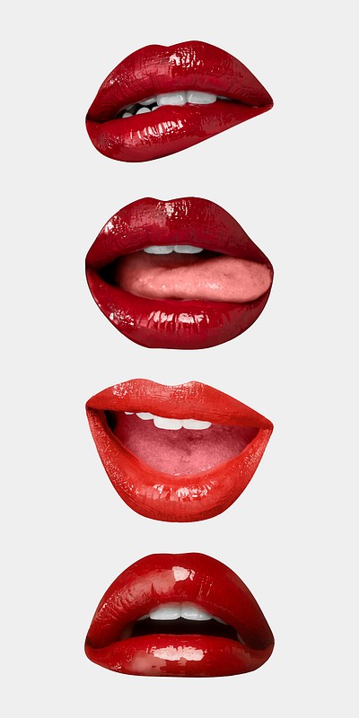 Red lips expression stickers vector | Premium Vector - rawpixel