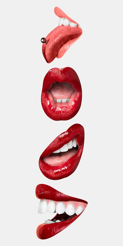 Sticker red lips expression vector | Premium Vector - rawpixel