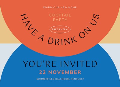Cocktail party invitation card template, | Premium Vector Template ...