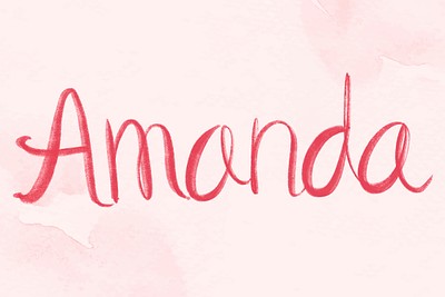 Amanda cursive word vector typography | Premium Vector - rawpixel
