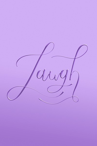Laugh calligraphy purple psd text | Premium PSD - rawpixel