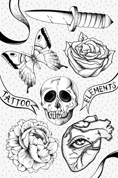 Vintage tattoo outline psd icon | Premium PSD - rawpixel