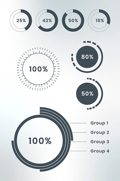 Marketing donut chart set data | Premium PNG - rawpixel