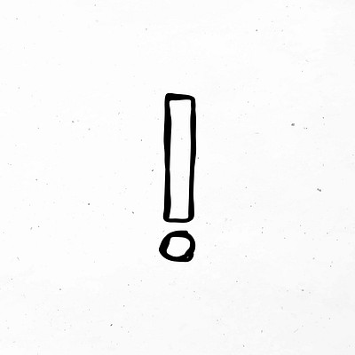 Minimal hand drawn exclamation psd | Premium PSD - rawpixel