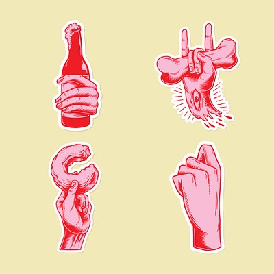 Cool sticker set design resources | Premium Vector - rawpixel