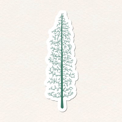 Cute pine tree sticker white | Premium PNG Sticker - rawpixel