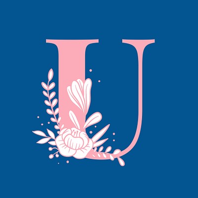 Letter U floral alphabet typography | Premium PSD - rawpixel