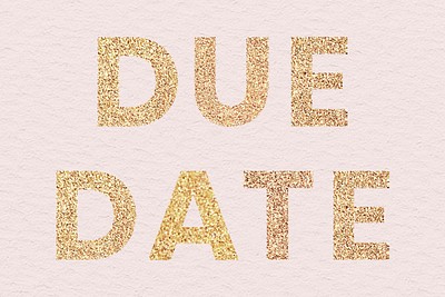 Glittery due date typography design | Premium PNG Sticker - rawpixel