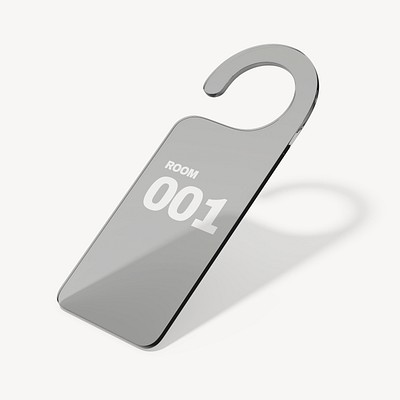 Door tag mockup, gray 3D | Premium PSD Mockup - rawpixel