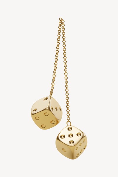 Golden dice & chain collage | Premium PSD - rawpixel