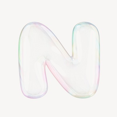N letter, 3D transparent holographic | Premium PSD - rawpixel