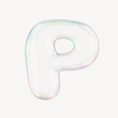 P letter, 3D transparent holographic | Premium PSD - rawpixel