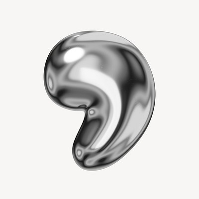 Apostrophe mark, 3D chrome metallic | Premium PSD - rawpixel