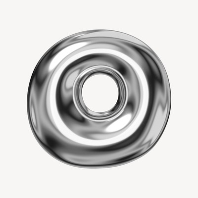 O alphabet, 3D chrome metallic | Premium Photo - rawpixel