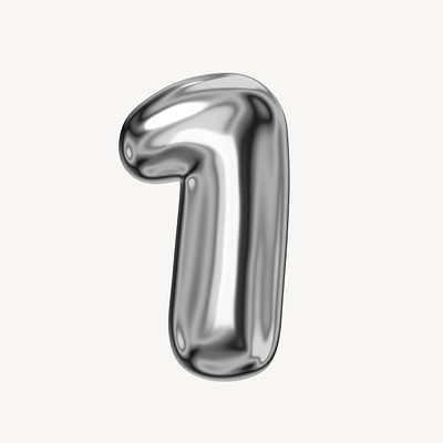 1 number one, 3D chrome | Premium PSD - rawpixel