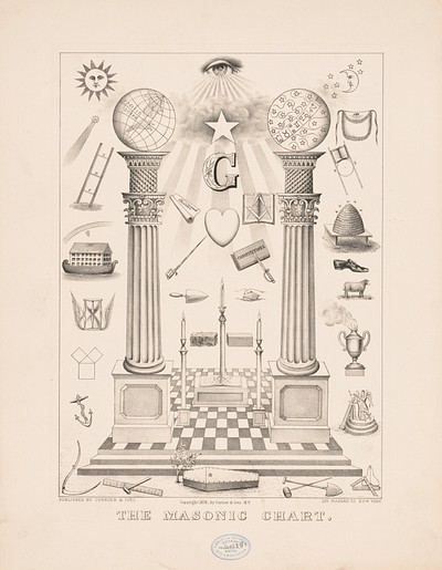 masonic chart, Currier & Ives. | Free Photo - rawpixel