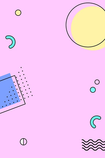 Pink funky background, memphis border | Photo - rawpixel