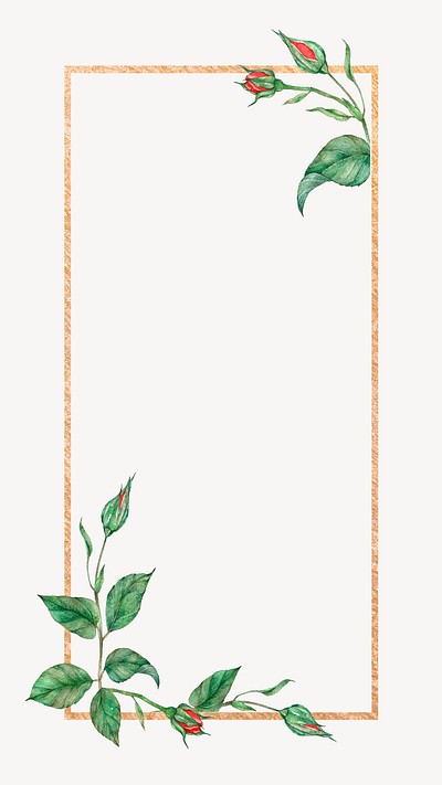 Rose frame mobile wallpaper, minimal | Premium PSD - rawpixel