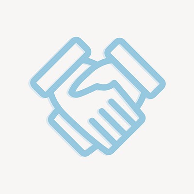 Business handshake icon, blue outlined | Premium Vector - rawpixel
